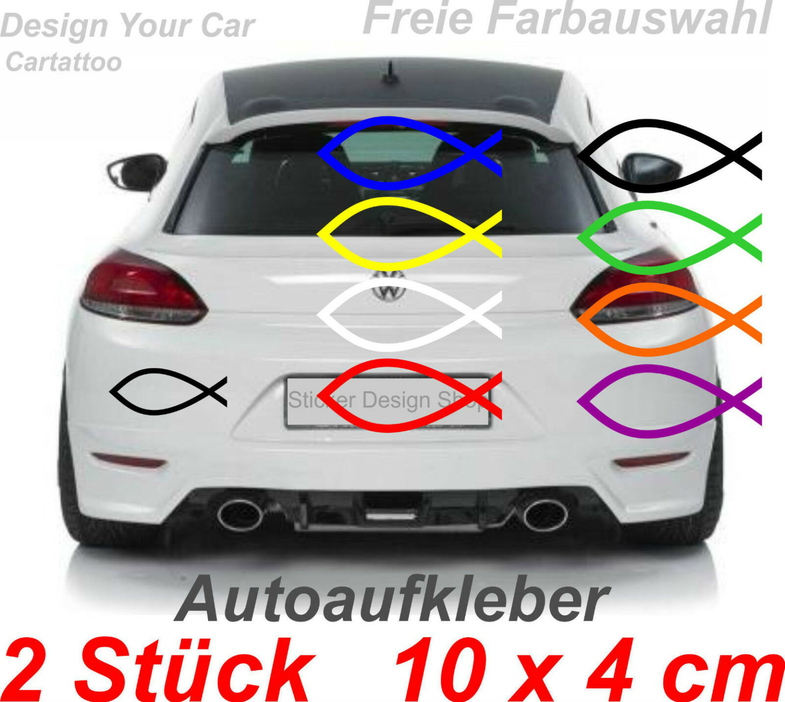 Fisch Jesus Christen Autoaufkleber | Stickerdesignshop.de | Jetzt bestellen